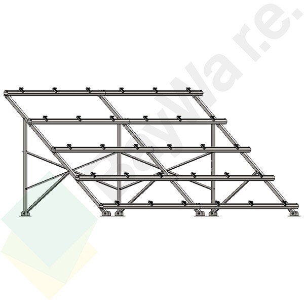 Kinetic Solar KBFGM8L-GA 8 Module Static Angle Ground Mount [40 ...